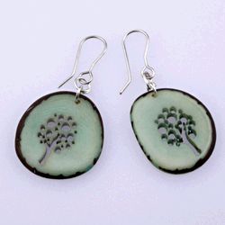 Ohrhänger Tagua Tree einfach, türkis