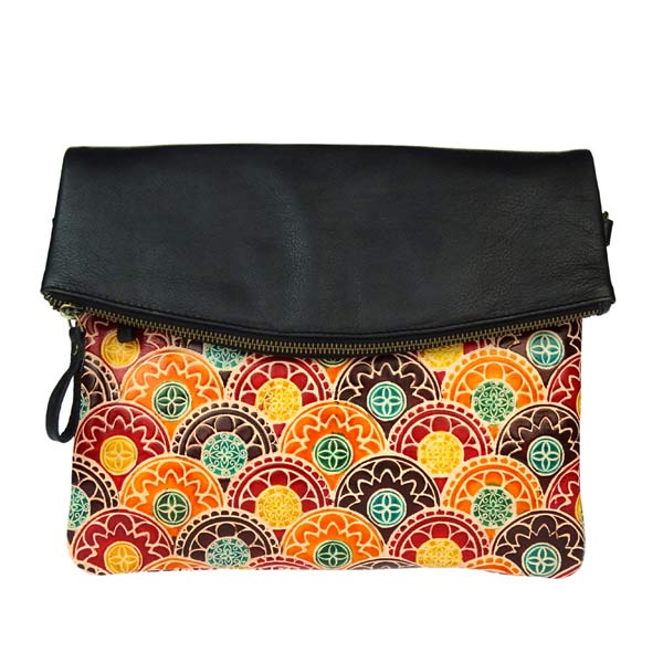 Foldertasche FLOWERS, Ziegen-/ Rindsledermix